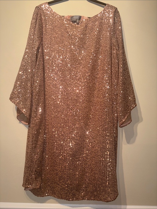 Anthropologie | Dresses | Anthropologie Rose Gold Sequin Shift Dress ...